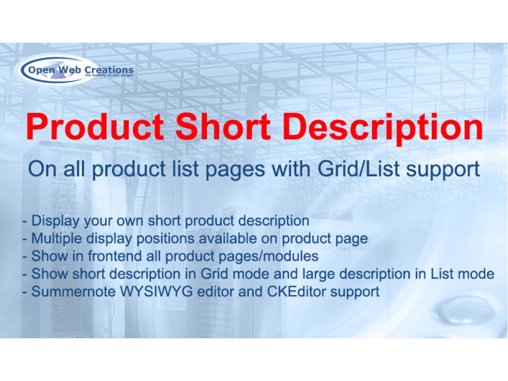 Buy Product Short Description for OpenCart | Open Web Creations